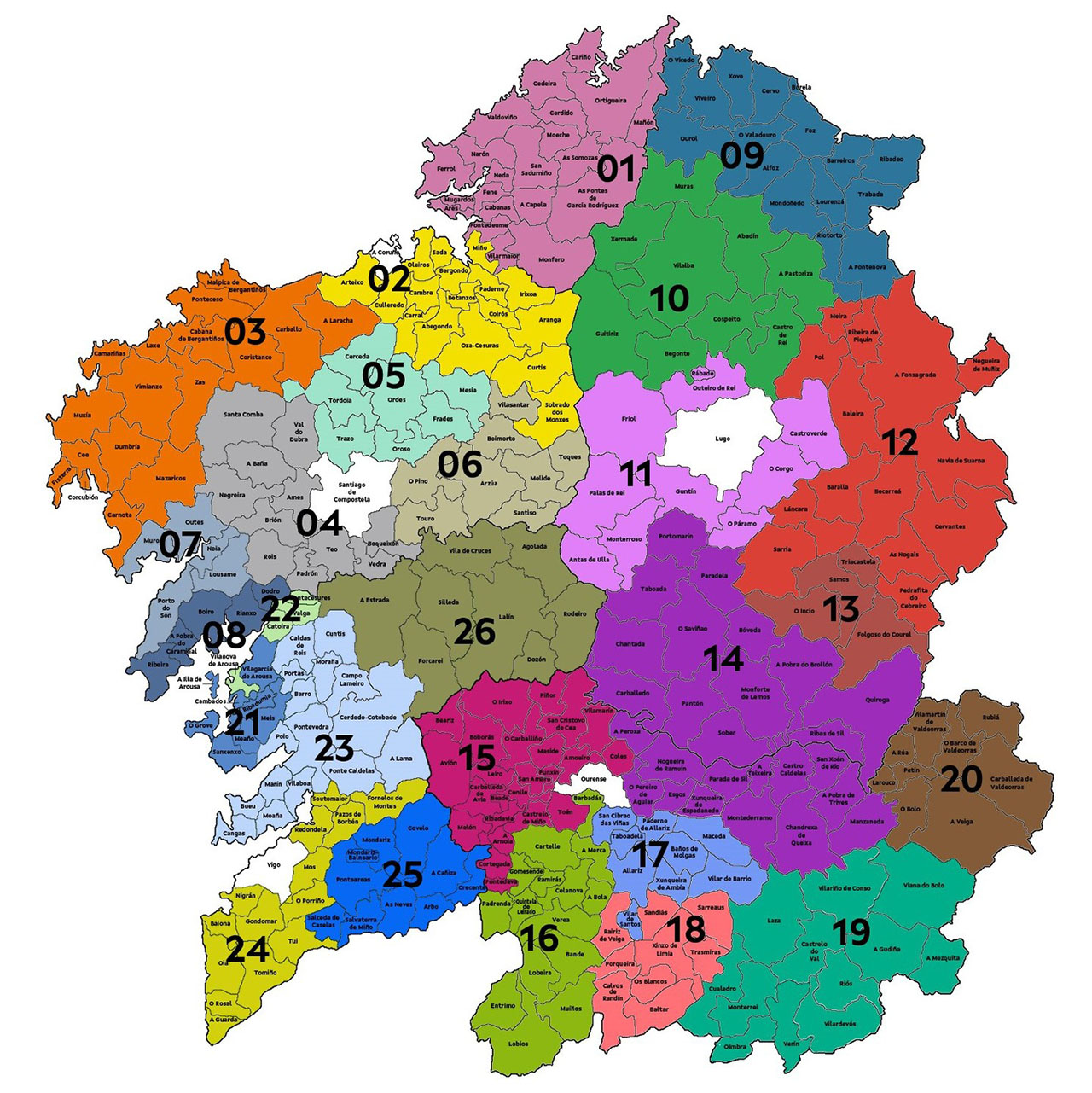Galicia presenta un nuevo mapa de geodestinos turísticos, con 26 áreas ...