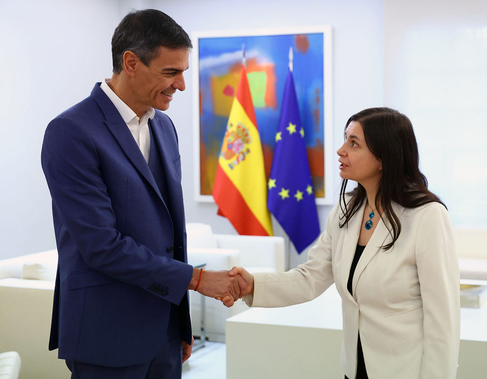 Pedro Sánchez se reúne con Violeta Alonso, presidenta del Consejo ...